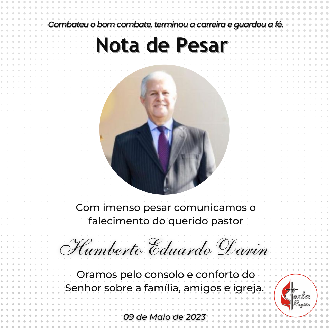 Nota De Pesar Falecimento Do Pastor Humberto Darin Igreja Metodista